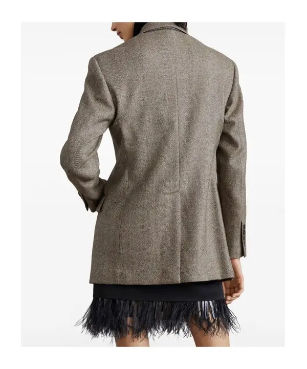 Brunello Cucinelli Double-breasted Herringbone Tailored Blazer