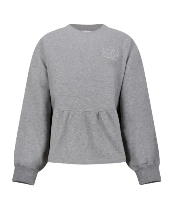 GANNI Peplum Hem Crewneck Sweatshirt