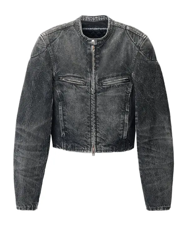 Alexander Wang Crystal Pressed Motorcycle Jacket