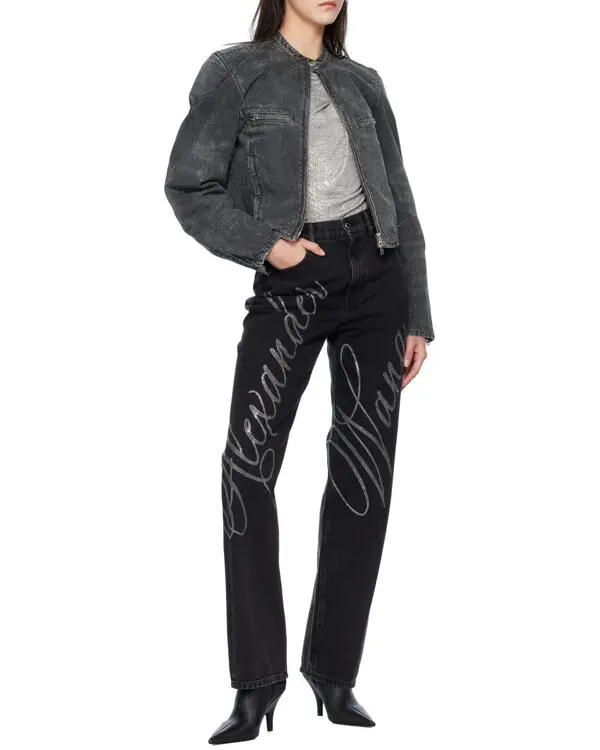 Alexander Wang Crystal Pressed Motorcycle Jacket