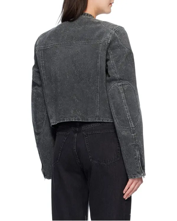 Alexander Wang Crystal Pressed Motorcycle Jacket