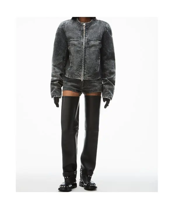 Alexander Wang Crystal Pressed Motorcycle Jacket