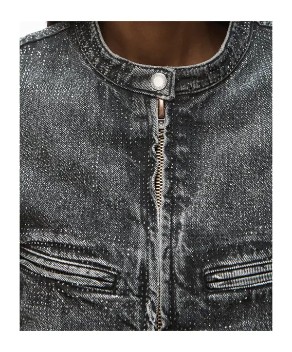 Alexander Wang Crystal Pressed Motorcycle Jacket
