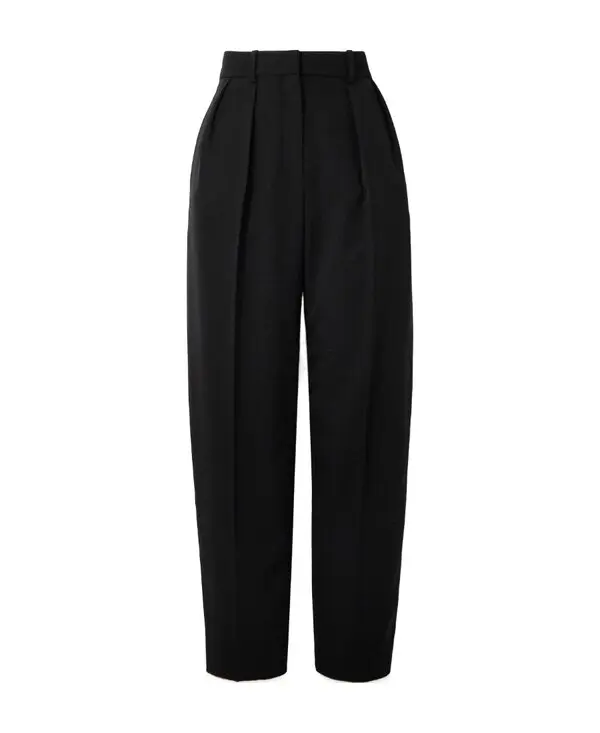 THE ROW Corby Pleated Wool Tailored Trousers