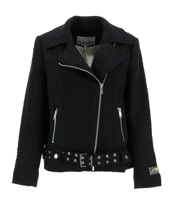 GANNI Wool Finish Jacket - Black