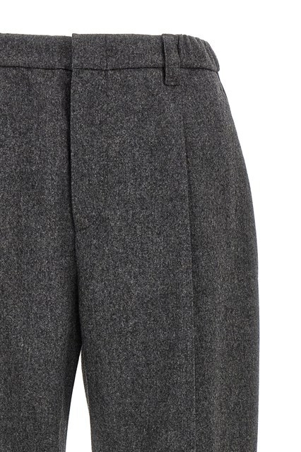 Brunello Cucinelli Pressed Crease Tapered Leg Trousers - Gray