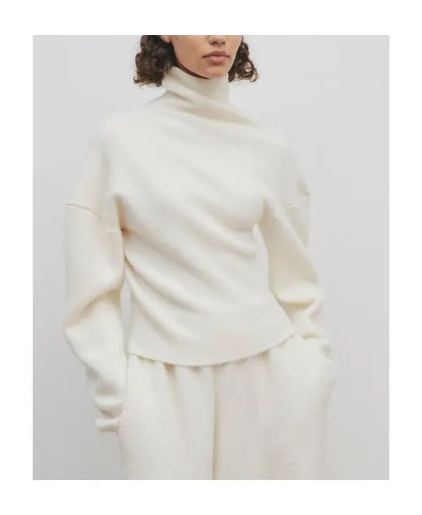 THE ROW High-neck Knitted Jumper With Asymmetrical Detail