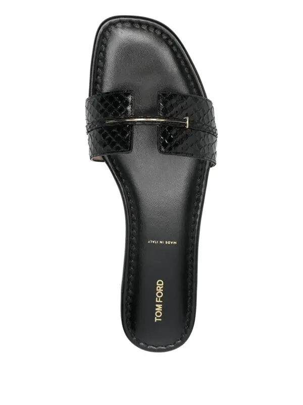 TOM FORD Embossed Open Toe Flat Sandals