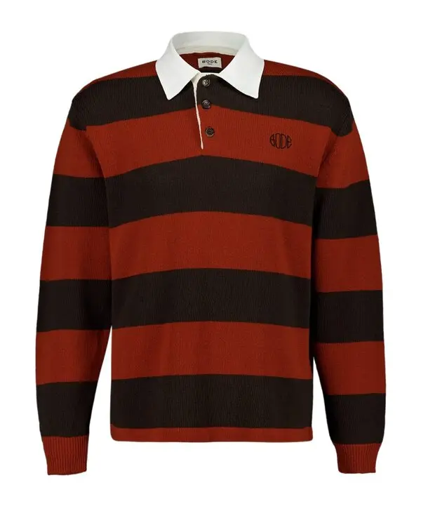 BODE Striped Polo Knit Sweater