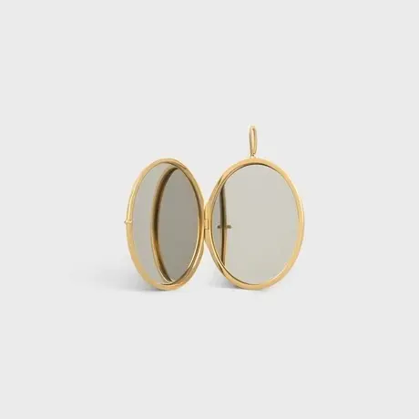 Celine Sulky Box Pendant In Gold Brass And Steel