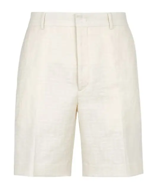 Fendi Ff Jacquard Bermuda Shorts - White