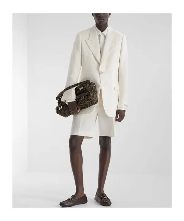 Fendi Ff Jacquard Bermuda Shorts - White