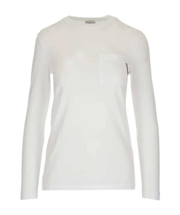 Brunello Cucinelli Long-sleeved Jersey T-shirt - White
