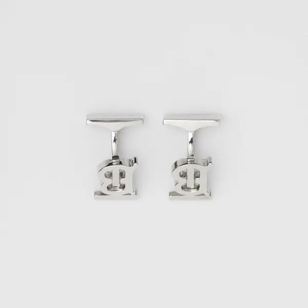 Burberry Monogram Motif Palladium-plated Cufflinks