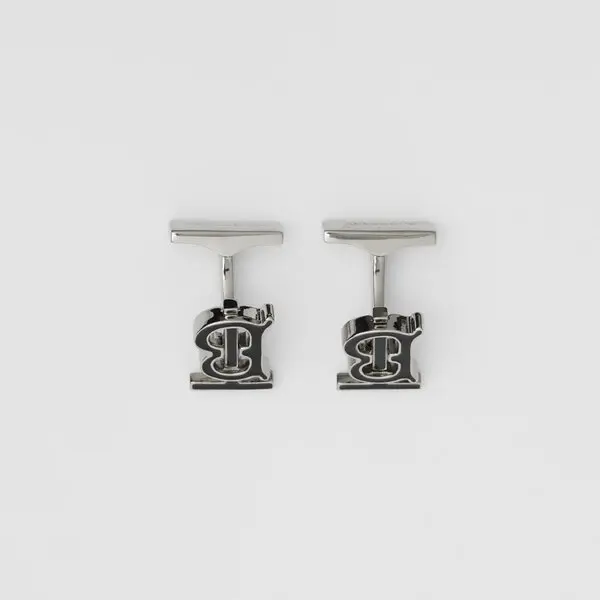 Burberry Monogram Motif Enamel And Palladium-plated Cufflinks