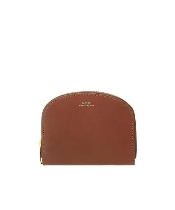 A.p.c. Demi Lune Compact Wallet - Brown