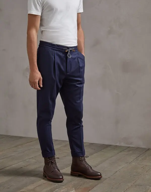 Brunello Cucinelli Cropped Drawstring Trousers - Black