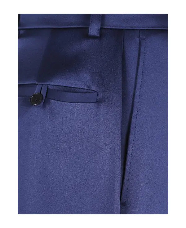 Stella McCartney Satin Dropped Waist Wide Leg Trousers