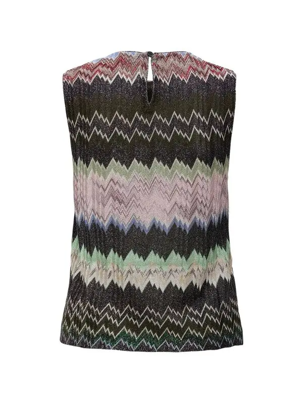 Missoni Sleeveless Zigzag Patterned Top - Black