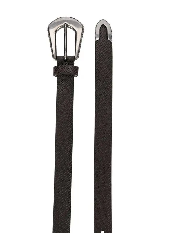 Brunello Cucinelli Contrast Buckle Leather Belt