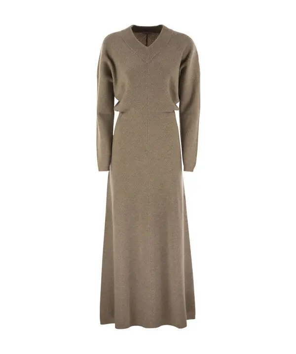 Brunello Cucinelli V-neck Knitted Maxi Dress