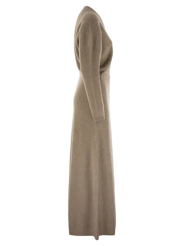 Brunello Cucinelli V-neck Knitted Maxi Dress
