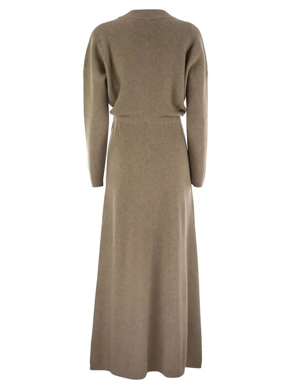 Brunello Cucinelli V-neck Knitted Maxi Dress