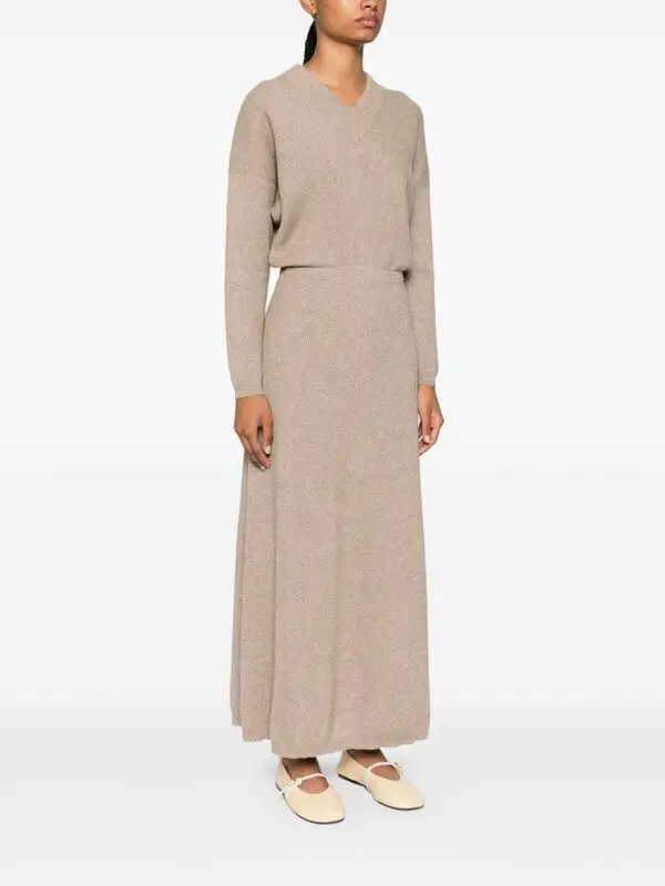 Brunello Cucinelli V-neck Knitted Maxi Dress