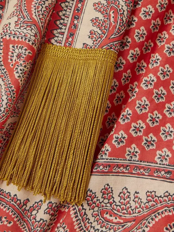 Valentino Garavani Long Sleeve Shirt With Fringed Scarf Detail