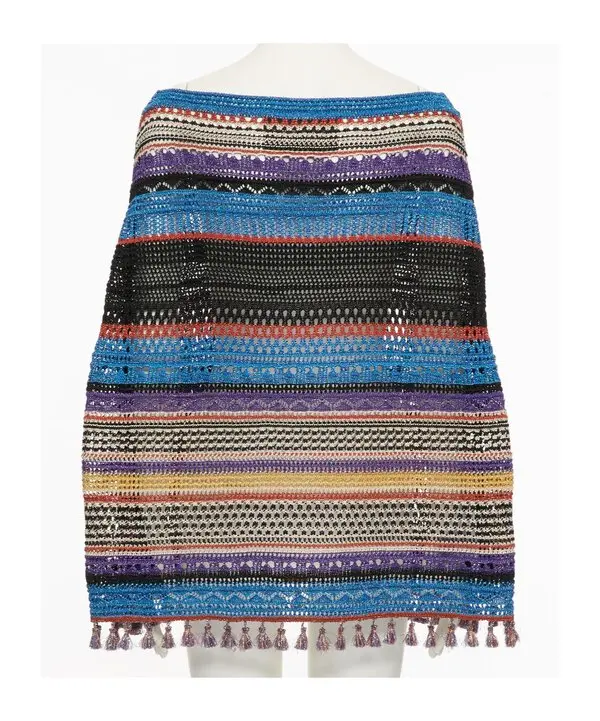 Valentino Garavani Striped Knit Shawl With Tassels