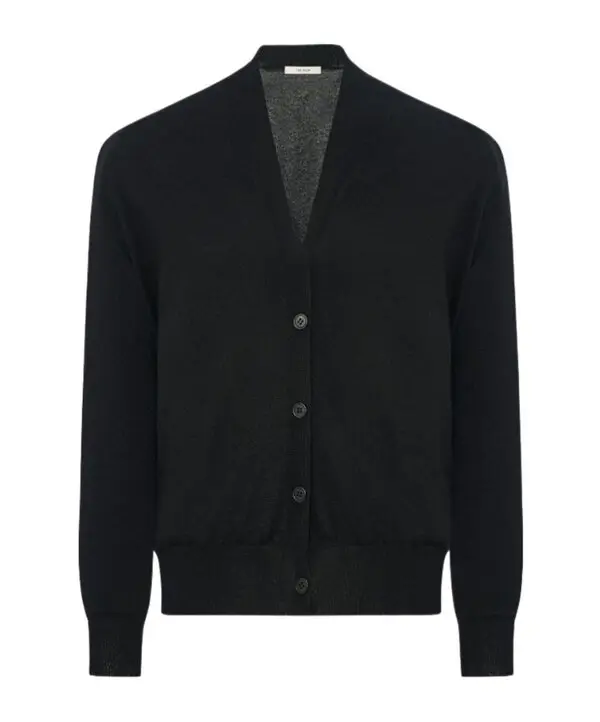 THE ROW Otie V-neck Button-up Cardigan - Black