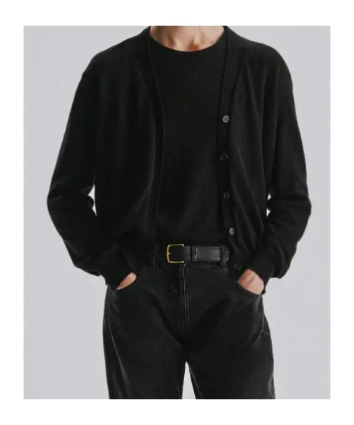 THE ROW Otie V-neck Button-up Cardigan - Black