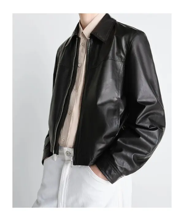 LEMAIRE Zip-up Leather Jacket