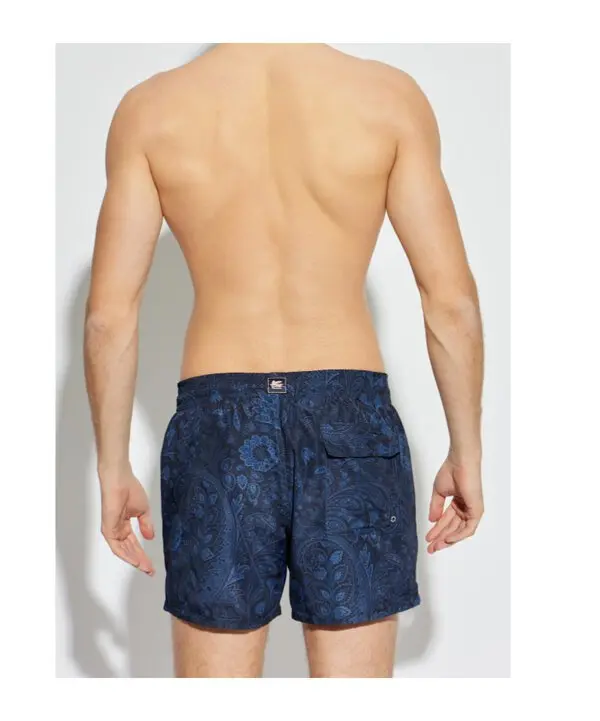 Etro Roma Paisley Swim Shorts - Blue