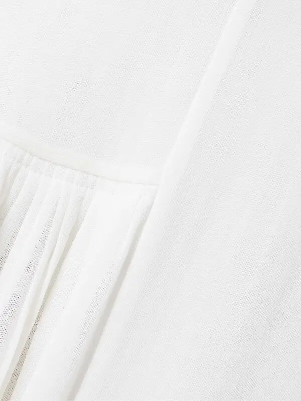 THE ROW Pleated Gauze Maxi Skirt - Ivory