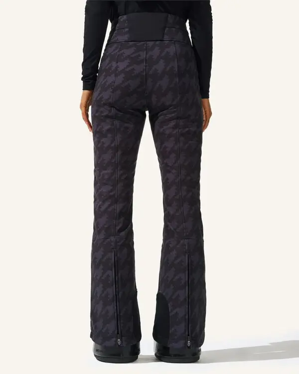 Perfect Moment Houndstooth High-waist Aurora Flare Ski Pants - Black-houndstooth