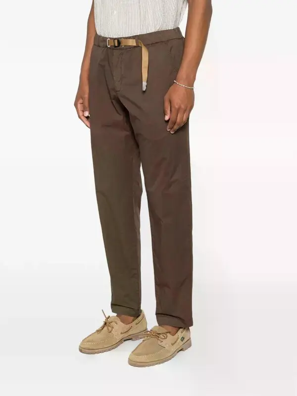 WHITE SAND Belted Elasticated-waist Trousers - Brown