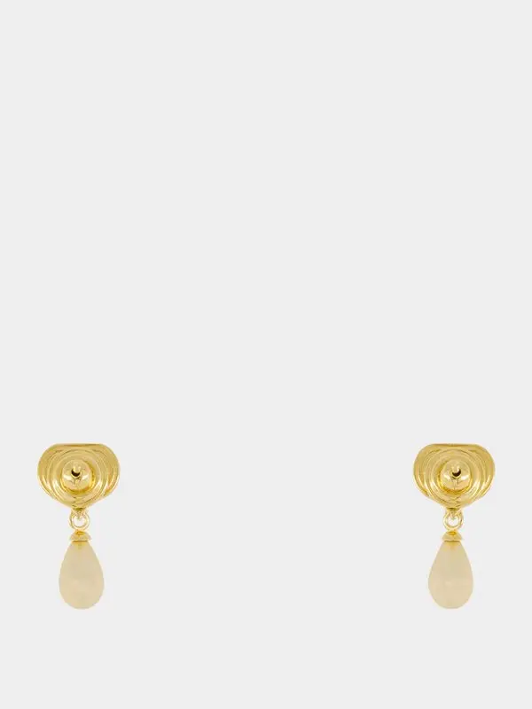 Valentino Garavani Ovalette Pearl Drop Earrings - Gold