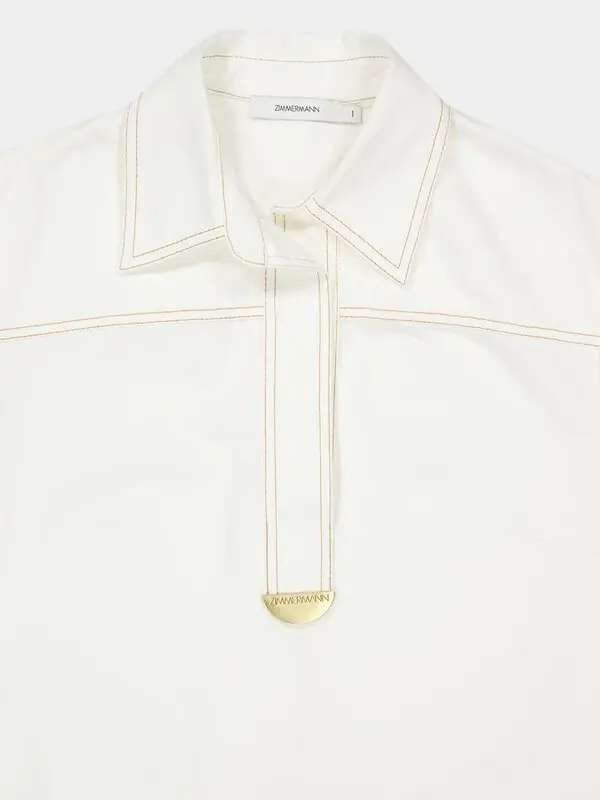 Zimmermann Vintage Cream Roselight Denim Dress