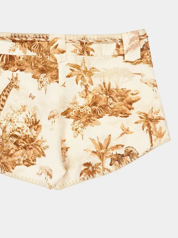 Zimmermann Coffee Safari Indra Linen Shorts - Brown