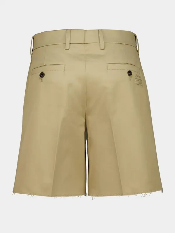 Miu Miu Corda Decorated Cotton Shorts