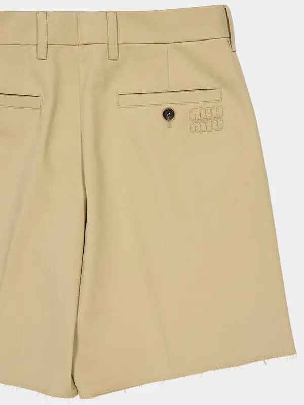 Miu Miu Corda Decorated Cotton Shorts