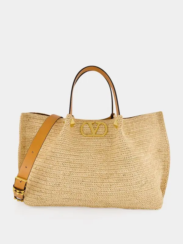 Valentino Garavani Medium Straw Tote Bag