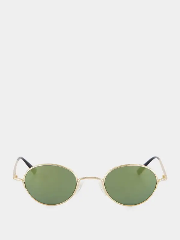 Alexander McQueen Round Metal Sunglasses - Green