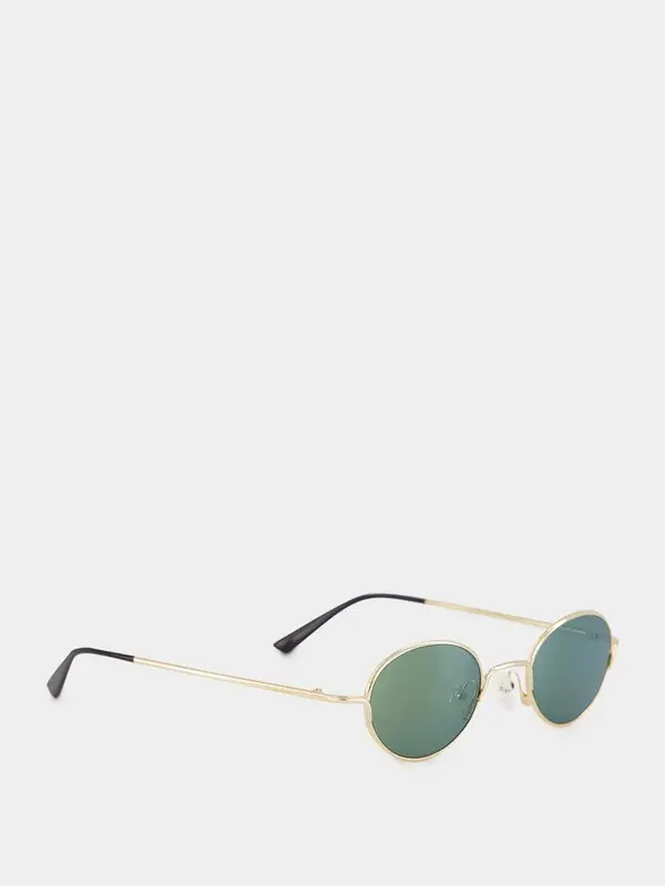 Alexander McQueen Round Metal Sunglasses - Green
