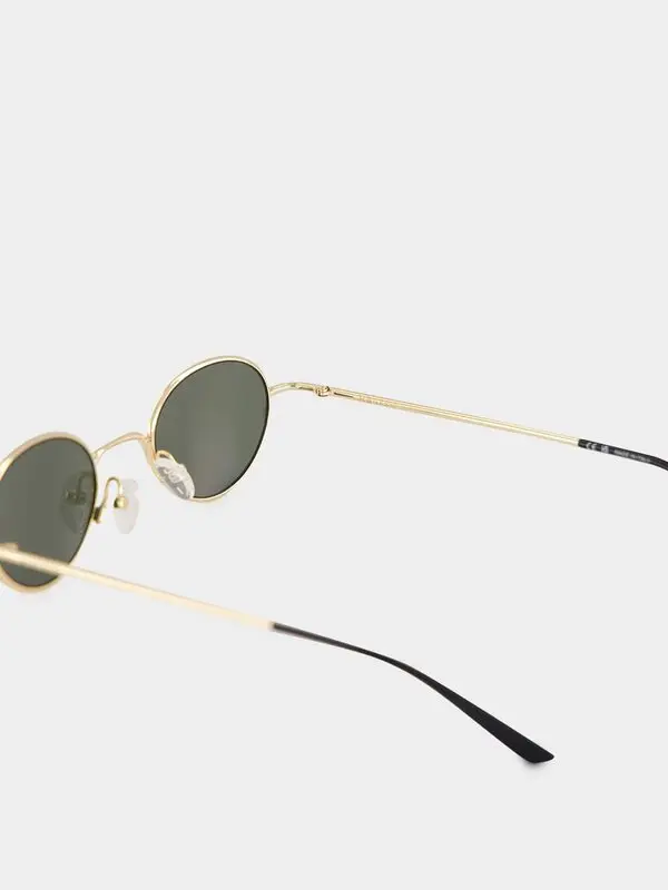 Alexander McQueen Round Metal Sunglasses - Green