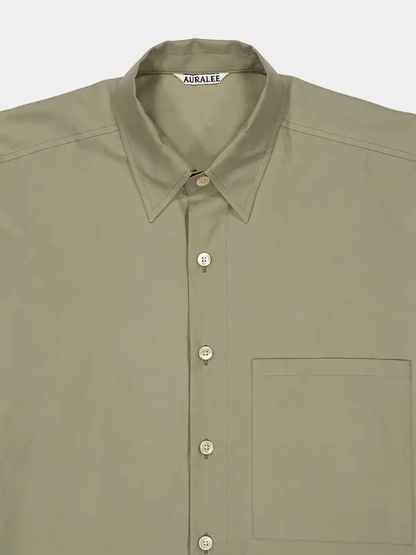 Auralee Olive Washed Finx Twill Shirt