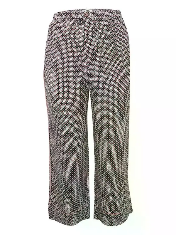 Fendi Silk Geometric Pattern Trousers
