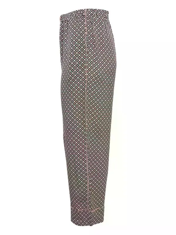 Fendi Silk Geometric Pattern Trousers