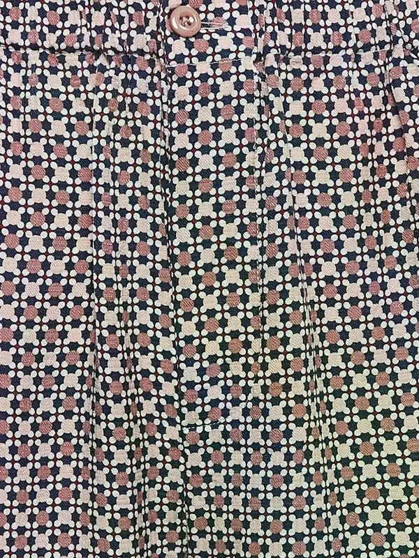 Fendi Silk Geometric Pattern Trousers